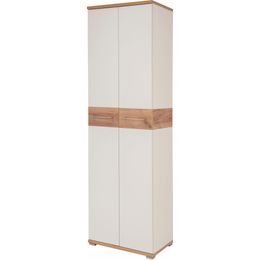 Garderobenschrank Germania "Topix" Schränke Gr. B/H/T: 59 cm x 199 cm x 40 cm, weiß (weiß, weiß, eichefarben) Garderobenschränke