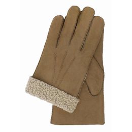 Lederhandschuhe Gretchen Gr. 9, braun (braun, weiß) Damen Handschuhe Fingerhandschuhe