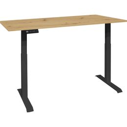 Mäusbacher Schreibtisch MÄUSBACHER "Big System Office" Tische Gr. B: 120 cm, schwarz (schwarz matt, asteiche, asteiche) Schreibtische