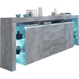 borchardt Möbel Sideboard BORCHARDT MÖBEL "Lima" Sideboards Gr. B: 192 cm, grau (beton, optik) Sideboards