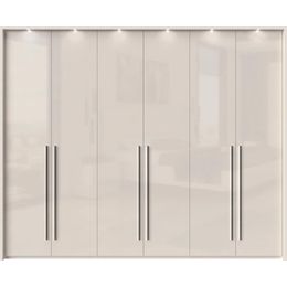Kleiderschrank Places of Style "Piano" Schränke Gr. B/H/T: 277 cm x 226 cm x 60 cm, 6 Türen, 6 St., beige (beige hochglanz) Drehtürenschrank Kleiderschrank Drehtürenschränke