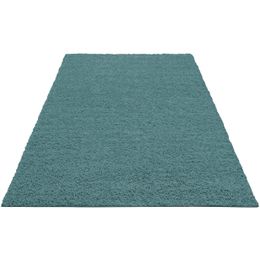 Hochflor-Teppich Home Affaire "Shaggy 30" Teppiche Gr. B/L: 280 cm x 390 cm, 30 mm, 1 St., blau (aquamarin) Esszimmerteppiche Teppich, Uni Farben, besonders weich und kuschelig