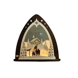 Lichterbogen Weigla "Bergkapelle, Weihnachtsdeko" Schwibbögen Gr. H/T: 53 cm x 9 cm, schwarz (schwarz, natur) Schwibbögen Weihnachtspyramiden