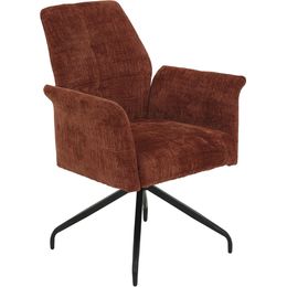 Esszimmerstuhl Hela "VIKTORIA" Stühle Gr. B/H/T: 74 cm x 49 cm x 47 cm, 4 St., Metall, rot (copper, schwarz, schwarz) Küchenstühle