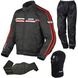 Nerf Motorradkombi NERVE "Nerve 4-teiliges Set Swift" Overalls Gr. M, N-Gr, schwarz (schwarz, rot) Motorradkombis