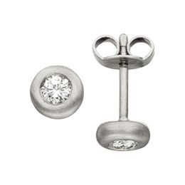 Paar Ohrstecker Jobo "Solitär" Ohrringe Gr. SI = kleine Einschlüsse, Platin 950-Diamanten, grau (platin 950) Damen Ohrstecker