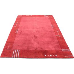 Wollteppich morgenland "Nepal Teppich handgeknüpft rot" Teppiche Gr. B/L: 160 cm x 230 cm, 18 mm, 3,68 m², 1 St., rot Nepalteppich Nepal-Teppiche