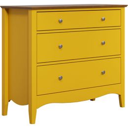 Kommode INTER-FURN "Lissabon" Sideboards Gr. B/H/T: 100 cm x 86 cm x 42 cm, 3, gelb Kommode