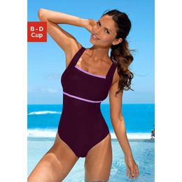 Badeanzug Lascana Gr. 54, Cup B, lila (aubergine) Damen Badeanzüge Ocean Blue