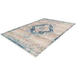 Teppich Calo-deluxe "Rossa 502" Teppiche Gr. B/L: 160 cm x 230 cm, 5 mm, 1 St., beige (creme, blau) Esszimmerteppiche