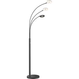 Fischer und Honsel LED Bogenlampe FISCHER & HONSEL "Dent" Lampen Gr. Höhe: 185,00 cm, braun (sand schwarz) Bogenlampen