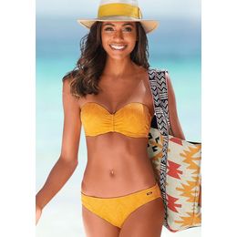 Bügel-Bandeau-Bikini Buffalo "Romance" Gr. 44, Cup D, gelb Damen Bikini-Sets Ocean Blue