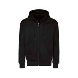 Sweatjacke TRIGEMA "TRIGEMA mit Kapuze" Gr. L, schwarz Herren Sweatjacken