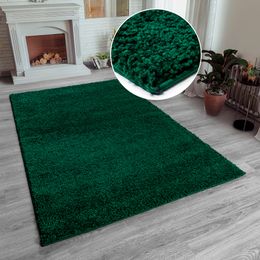 Hochflor-Teppich Home Affaire "Shaggy 30" Teppiche Gr. B/L: 280 cm x 390 cm, 30 mm, 1 St., grün (dunkelgrün) Esszimmerteppiche Teppich, Uni Farben, besonders weich und kuschelig