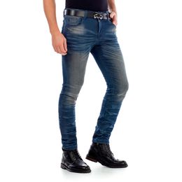 Cipo & Baxx Slim-fit-Jeans CIPO & BAXX Gr. 32, Länge 34, blau Herren Jeans Slim Fit