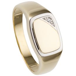 Fingerring Jobo "Ring mit Diamant" Fingerringe Gr. 60, SI = kleine Einschlüsse, Gelbgold 585-Diamanten, gelb (gelbgold 585) Herren Goldringe