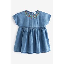 next Jeanskleid Kleid mit aufgestickten Erdbeeren (1-tlg)