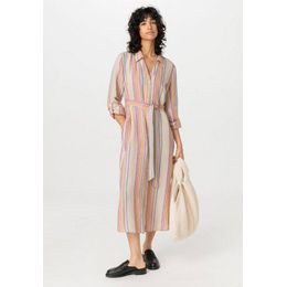 hessnatur A-Linien-Kleid Streifen Midi Relaxed aus reinem Leinen (1-tlg)