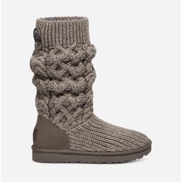 UGG Australia UGG® Classic Cardi Boot mit Zopfmuster für Damen in Grey, Größe 38, Leder