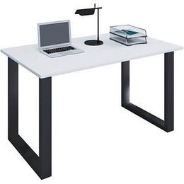 Vcm my office Lona Schreibtisch weiß rechteckig, U-Fuß-Gestell schwarz 140,0 x 50,0 cm