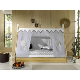 Vipack - Tipi Zelt Bett Liegefläche 90 x 200 cm, inkl. Rolllattenrost, Bettschublade und Textilzeltd