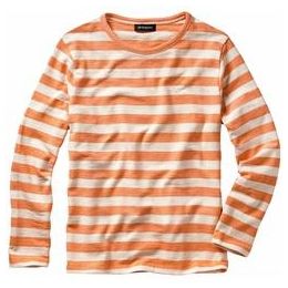 Mey & Edlich Mey & Edlich Herren Langarm-T-Shirt Regular Fit Orange gestreift - 56