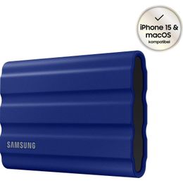 Samsung Portable SSD T7 Shield externe SSD (2 TB) 1050 MB/S Lesegeschwindigkeit, 1000 MB/S Schreibgeschwindigkeit, blau