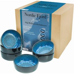 Creatable Müslischale Nordic Fjord, Steinzeug, (Set, 6-tlg), Salatschale, Snackschale, Ø 15,5 cm, 960 ml, blau