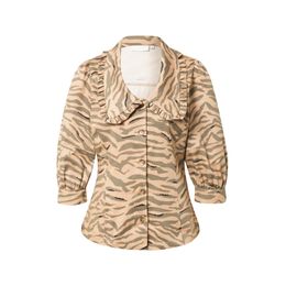 coster copenhagen Bluse Damen Gr&ouml;&szlig;e L dunkelbeige / oliv / schwarz