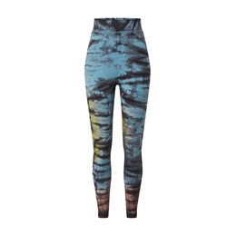 Urban Classics Leggings female size L Sky blue / Dark brown / Light green / Black