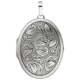 Medallion-Anhänger Jobo "Anhänger Medaillon oval" Schmuckanhänger Gr. Silber 925 (Sterlingsilber), silberfarben (silber 925) Damen Anhänger