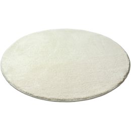 Hochflor-Teppich Andas "Ilvi" Teppiche Gr. L: 190 cm Ø 190 cm, 31 mm, 1 St., weiß (ivory) Esszimmerteppiche