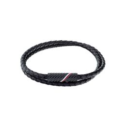 Armband Tommy Hilfiger "Schmuck Edelstahl Armschmuck Lederarmband" Armbänder Gr. Leder-Edelstahl, schwarz Herren Hochzeitsmode