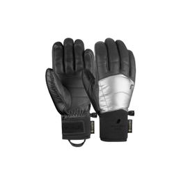 Skihandschuhe Reusch "Feather GORE-TEX" Gr. 7,5, silberfarben (silberfarben, schwarz) Damen Handschuhe Sporthandschuhe