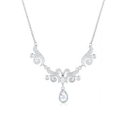 Collierkettchen Elli Premium "Collier Statementkette Zirkonia 925 Silber" Halsketten Gr. 45, mit Steinen, Silber 925 (Sterlingsilber), Länge: 45 cm, weiß Damen