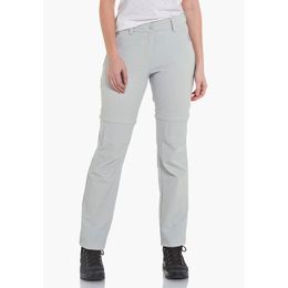 Schöffel Zip-away-Hose SCHÖFFEL "Pants Zip Off" Gr. 76, Normalgrößen, grau Damen Hosen Wanderhosen