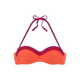 Bügel-Bandeau-Bikini-Top s.Oliver "Yella" Gr. 40, Cup B, bunt (orange, berry) Damen Bikini-Oberteile Ocean Blue