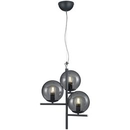 Pendelleuchte Trio LEUCHTEN "Pure" Lampen Gr. 3 flammig, Ø 16 cm Höhe: 150 cm, schwarz (anthrazit rauchgrau) Pendelleuchten und Hängeleuchten