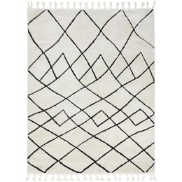 Teppich done. "LAKE" Teppiche Gr. B/L: 160 cm x 240 cm, 10 mm, 1 St., schwarz-weiß (offwhite, schwarz) Esszimmerteppiche