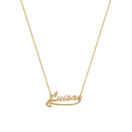 Namenskette Firetti "Schmuck Geschenk Silber 925 Halskette mit deinem Namen" Halsketten Gr. Silber 925 (Sterlingsilber), Länge: 45 cm, gelb (gelbgoldfarben) Damen Namensketten