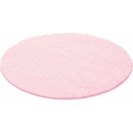 Teppich Home Affaire "Shaggy 30" Teppiche Gr. Ø 190 cm, 30 mm, 1 St., rosa (hellrosa) Esszimmerteppiche