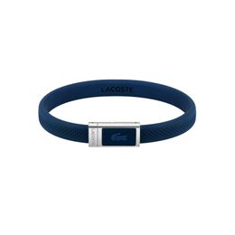 Armband Lacoste "Schmuck Edelstahl Silikonarmband Lacoste" Armbänder Gr. Silikon-Edelstahl, blau Herren Hochzeitsmode