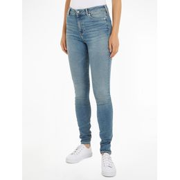 Skinny-fit-Jeans Tommy Hilfiger "TH FLEX HARLEM U SKINNY HW KAI" Gr. 27, Länge 28, blau (will) Damen Jeans Röhrenjeans in blauer Waschung