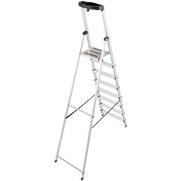 Krause Stehleiter "Safety" Leitern Gr. B/H/L: 54 cm x 11 cm x 255 cm, grau (aluminiumfarben) Leitern