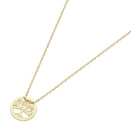 Goldkette Luigi Merano "Lebensbaum, Gold 585" Halsketten Gr. 45 cm, Gelbgold 585, goldfarben (gold) Damen Goldketten