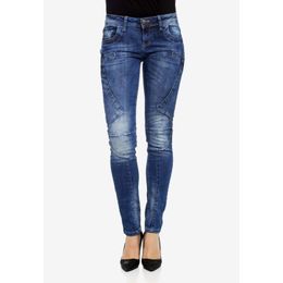 Cipo & Baxx Slim-fit-Jeans CIPO & BAXX Gr. 26, Länge 32, blau Damen Jeans Röhrenjeans