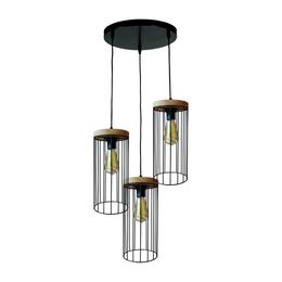 Pendelleuchte BRITOP LIGHTING "TIMEO WOOD MAX" Lampen Gr. Ø 15 cm Höhe: 125 cm, schwarz (schwarz, eichefarben, holzfarben) Pendelleuchten und Hängeleuchten