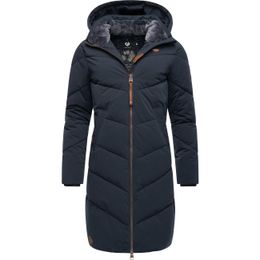 Wintermantel Ragwear "Rebelka" Gr. L (40), blau (marine) Damen Mäntel Wintermäntel