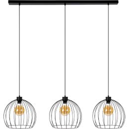 Hängeleuchte BRITOP LIGHTING "Coop" Lampen Gr. Ø 37 cm Höhe: 135 cm, schwarz (schwarz, eichefarben) Pendelleuchten und Hängeleuchten