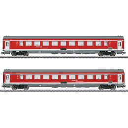 Märklin Personenwagen MÄRKLIN "Reisezugwagen-Set 2 "München-Nürnberg-Express" - 42989" Modelleisenbahn-Fahrzeuge rot (rot, grau) Kinder Loks Wägen Made in Europe